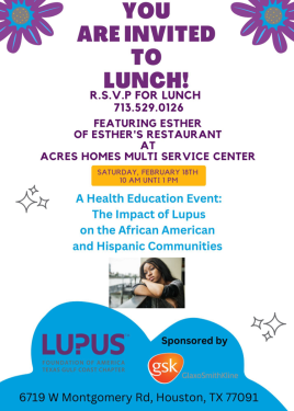 Lunch/Health Education at Acres Homes | Texas Gulf Coast | Lupus ...